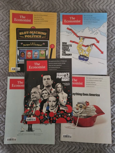 THE ECONOMIST | 5 MOST RECENT Issues | Nov- Dec 2025 plus 'the year ahead' issue £14.05 ...